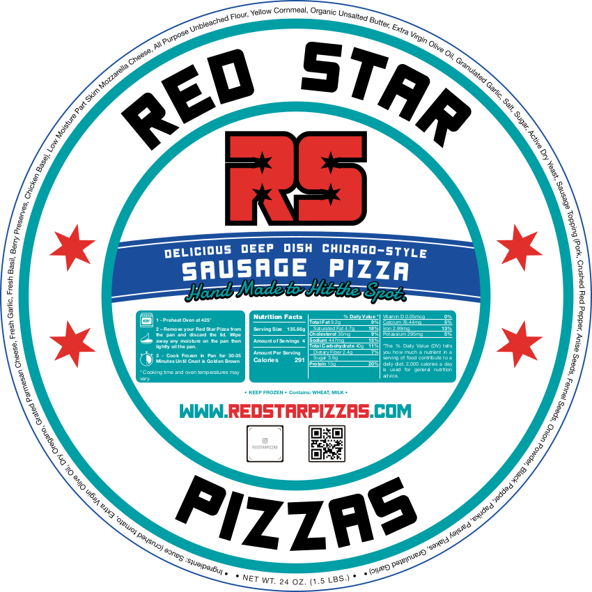 9" Sausage | Red Star Pizzas